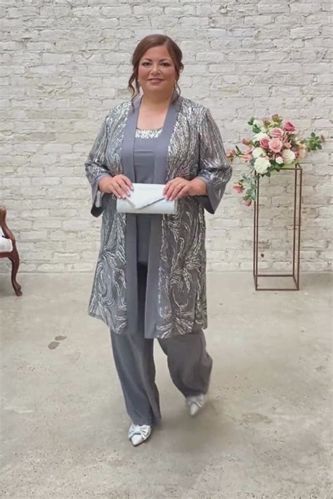 Buy Stylish Plus Size Sparkling Sequin Pant Suit Set