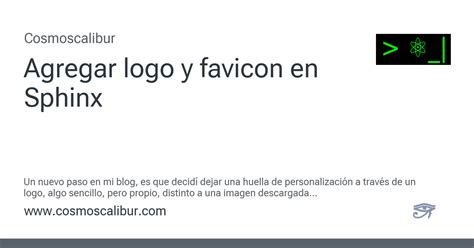 Agregar Logo Y Favicon En Sphinx Cosmoscalibur