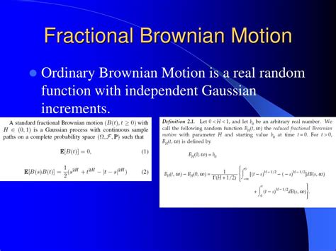 Ppt Some Stochastic Systems With A Fractional Brownian Motion And Applications To Control