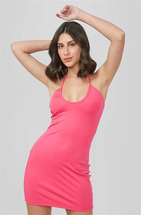 Pink Halter Neck Mini Dress Newme