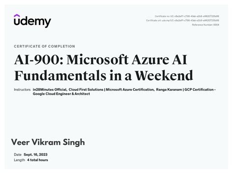 Veer Vikram Singh On Linkedin Completed Ai 900 Microsoft Azure Ai