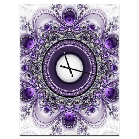 Designart Purple Fractal Pattern With Circles Modern Rectangular Wall