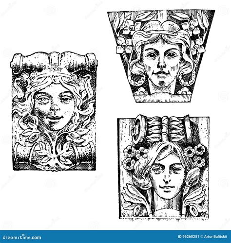 Detail Ancient Classic Building Architectural Ornamental Elements