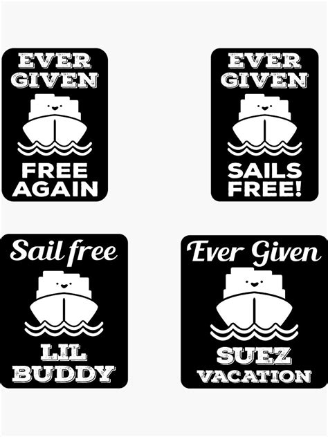 Ever Given Container Ship Stuck Suez Canal Cute Sticker Pack Value