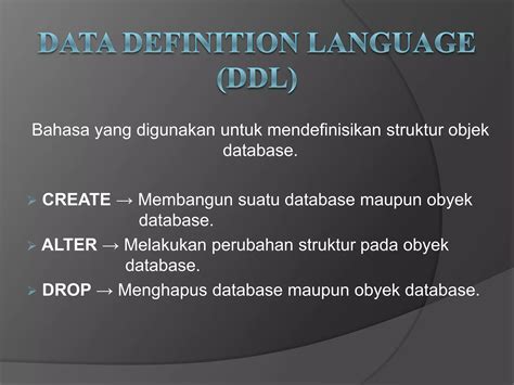 Dml Ddl Dan Drop Ppt