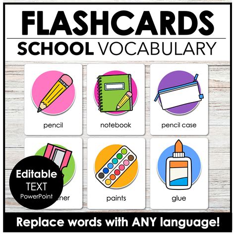 back to school vocabulary flashcards for newcomers ell esl eld school supplies made by teachers