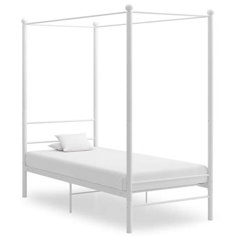 Furnicato Bett Himmelbett Weiß Metall 90x200 Cm
