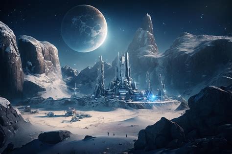 Premium Ai Image A Frozen Planet With A Planet In The Background