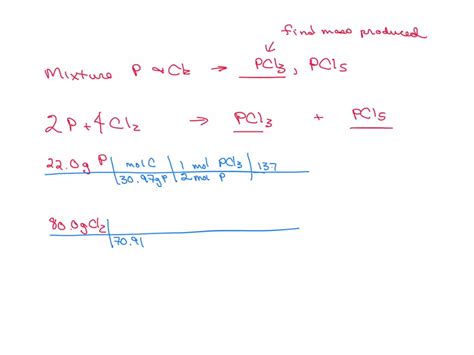 SOLVED A Mixture Of 22 0 G Of P And 80 0 G Of Cl2 Reacts Completely To