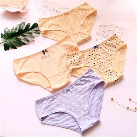 2019 Girls Underwear Panties Bow Low Waist Briefs Young Girl Teenagers
