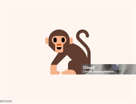猴子向量圖示孤立的猿類猴子平色符號向量圖形及更多猴子圖片 猴子 猿 表情符號 Istock