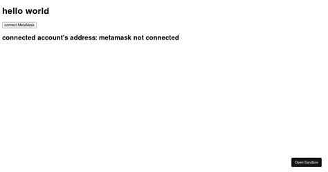 Connect Metamask Forked Codesandbox