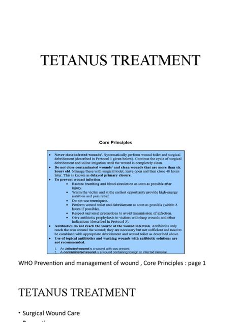 Tetanus Treatment New Pdf Medical Treatments Medical Specialties