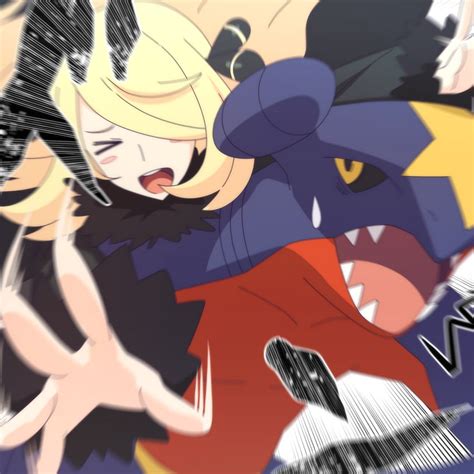 Cynthia And Garchomp Pokemon And 1 More Drawn By Xinlandeng Danbooru