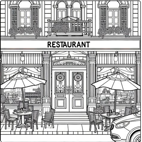 Restaurant Coloring Page From The Outside For Free Download Now And