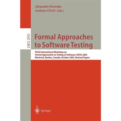 Formal Approaches To Software Testing Submarino