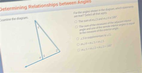 Solved Determining Relationships Between Angles Examine The Dagram