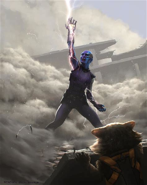 Karen Gillans Nebula Uses The Gauntlet In ‘avengers Endgame Artwork