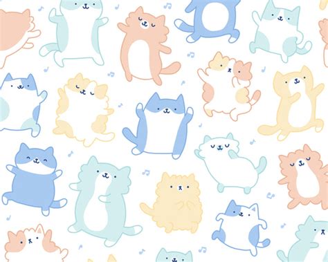 Kitty Dance Off Kawaii Cat Doodle Art Print Kirakiradoodles