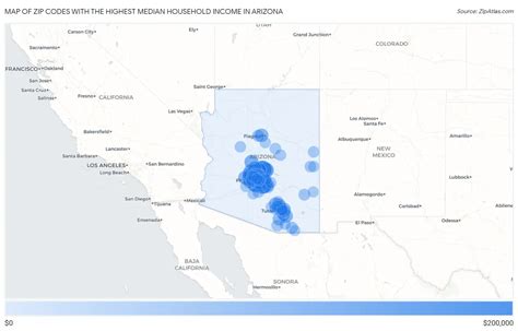 Highest Median Household Income In Arizona By Zip Code Zip Atlas