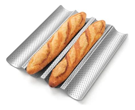 Forma De Pão Baguete Bandeja Para Assar 4 Pães Baguete Parcelamento Sem Juros