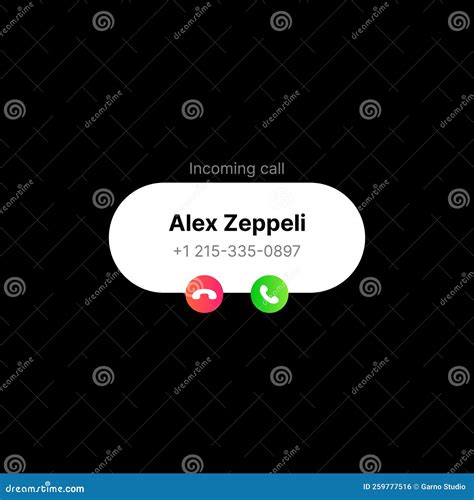 Incoming Call Notification Banner Illustration Social Media UI Concept