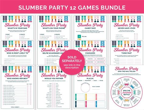 Slumber Party Spin The Nail Polish Bottle Printable Sleepover Game For