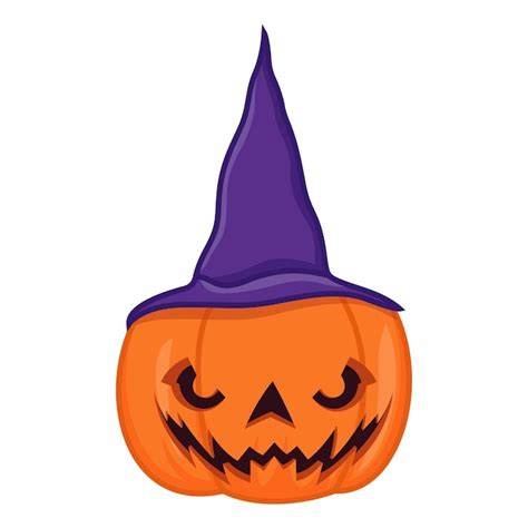 Premium Vector Halloween Pumpkin With Witches Hat Isolated On White
