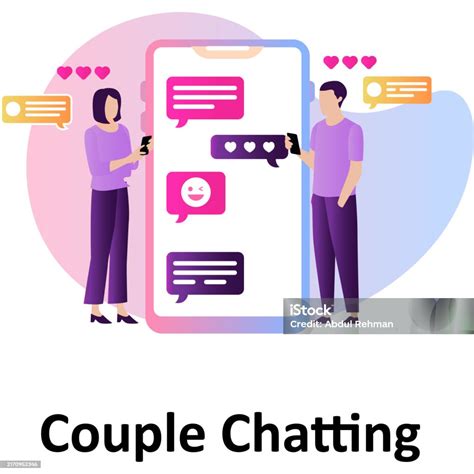커플 채팅 쉽게 수정하거나 쉽게 수정할 수있는 벡터 일러스트레이션 또는 쉽게 수정하거나 편집 할 수있는 일러스트 레이 션 공유 개념에 대한 스톡 벡터 아트 및 기타 이미지