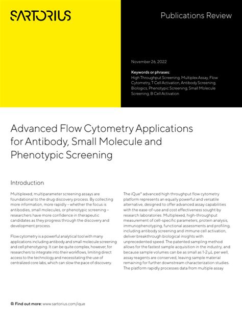 Flow Cytometry Antibody Molecule Phenotypic Screening Ique Review En L