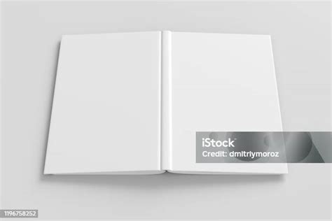 Sampul Buku Terbuka Dan Terbalik Vertikal Putih Kosong Foto Stok