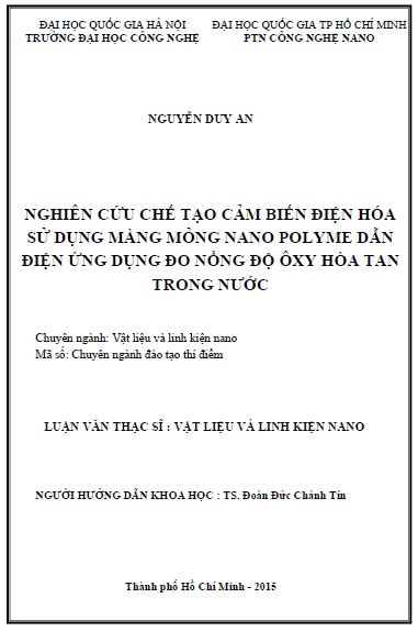 Luận Văn Thạc Sĩ Nghiên Cứu Chế Tạo Cảm Biến Điện Hóa Sử Dụng Màng