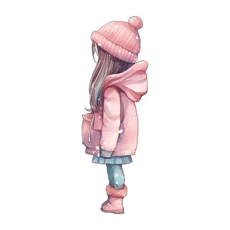 Cute Girl Watercolor 23258014 Png