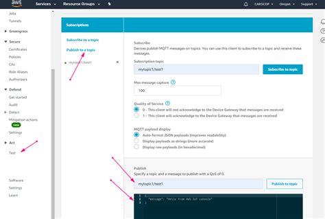 Amazon AWS Cloud Server MQTT Protocol T Box Test
