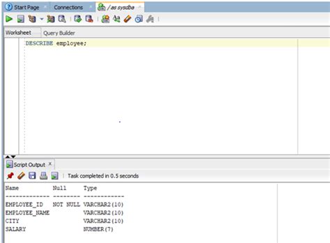 Oracle Describe Table How To Describe The Table In Oracle
