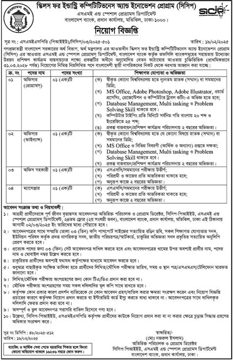 Sicip Job Circular