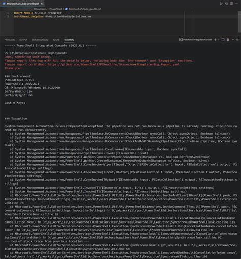 Error On Integrated Console Start Psinvalidoperationexception