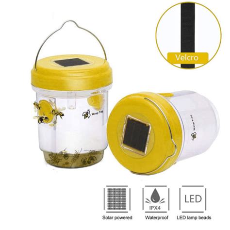 Dropship 1pc Solar Power Wasp Trap Hanging Outdoor Bee Trap With Uv
