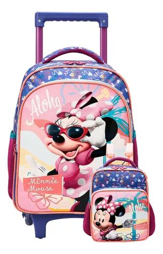 Kit Escolar Minnie Mouse Mochila Rodas P Lancheira T Rmica Parcelamento Sem Juros