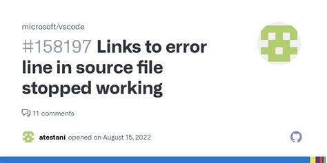 links to error line in source file stopped working · issue 158197