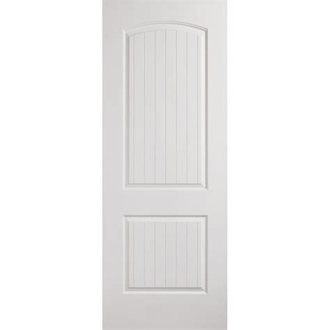 Jeld Wen Santa Fe 28 In X 80 In Primed 2 Panel Round Top Plank Hollow Core Primed Molded