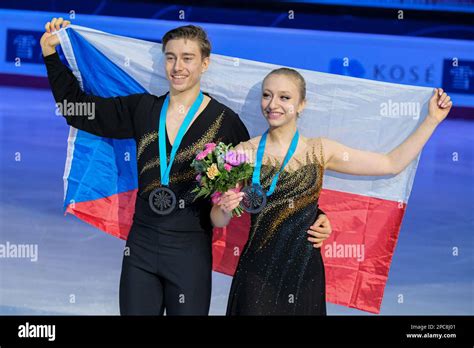 Daniel Mrazek And Katerina Mrazkova Of Czech Republic Bronze Pose