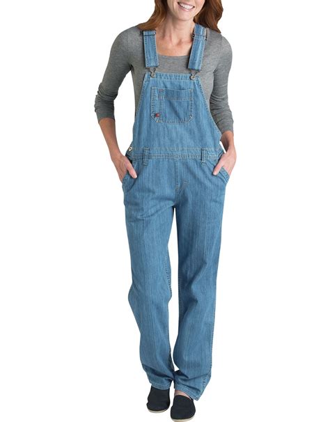 Dickies Womens Relaxed Fit Straight Leg Bib Overalls S Dark Indigo