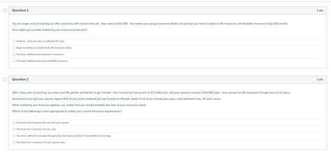 Question 1 1 Pts You Are Single And Are Starting Out Chegg Com