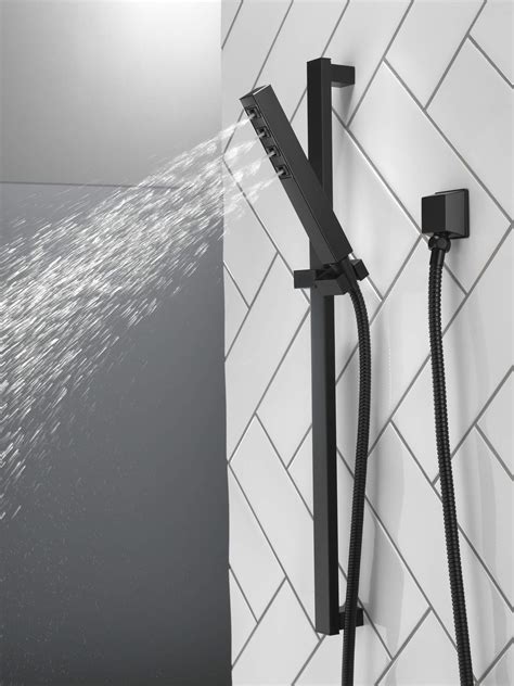 Delta Faucet Single Spray H2okinetic Slide Bar Hand Held Shower With