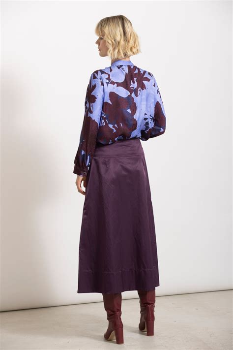 Tinkin Rok Dik Satijn Bordeaux Gigue Shop