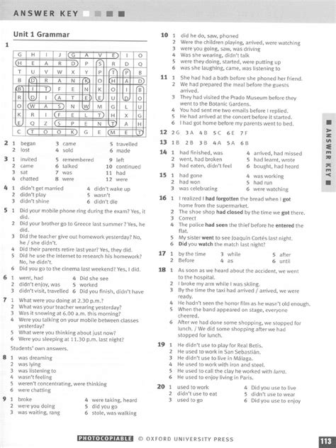 Bach1 Unit 1 Grammar Key Pdf