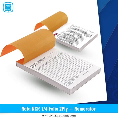 Nota Ncr 1 4 Folio 2ply Numorator Sylvia Printing Kupang