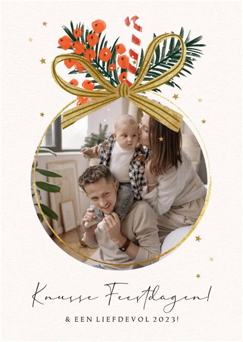 Kerstkaart Kerstbal Foto Illustratie Kaartje2go