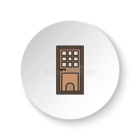 Round Button For Web Icon Door Icon Button Banner Round Badge Interface For Application